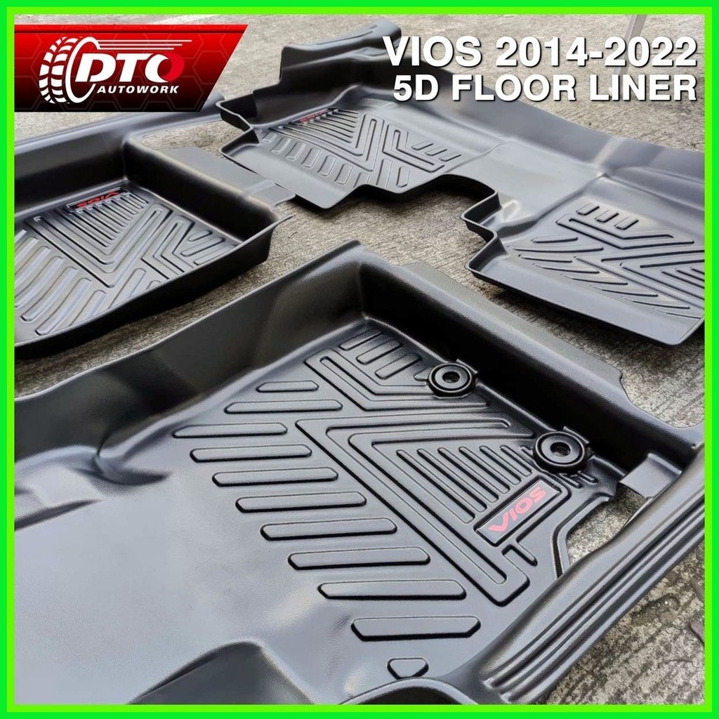 TOYOTA VIOS 2014 - 2023 5D SIDE EXTENDED DEEP DISH MATTING FLOOR LINER ...