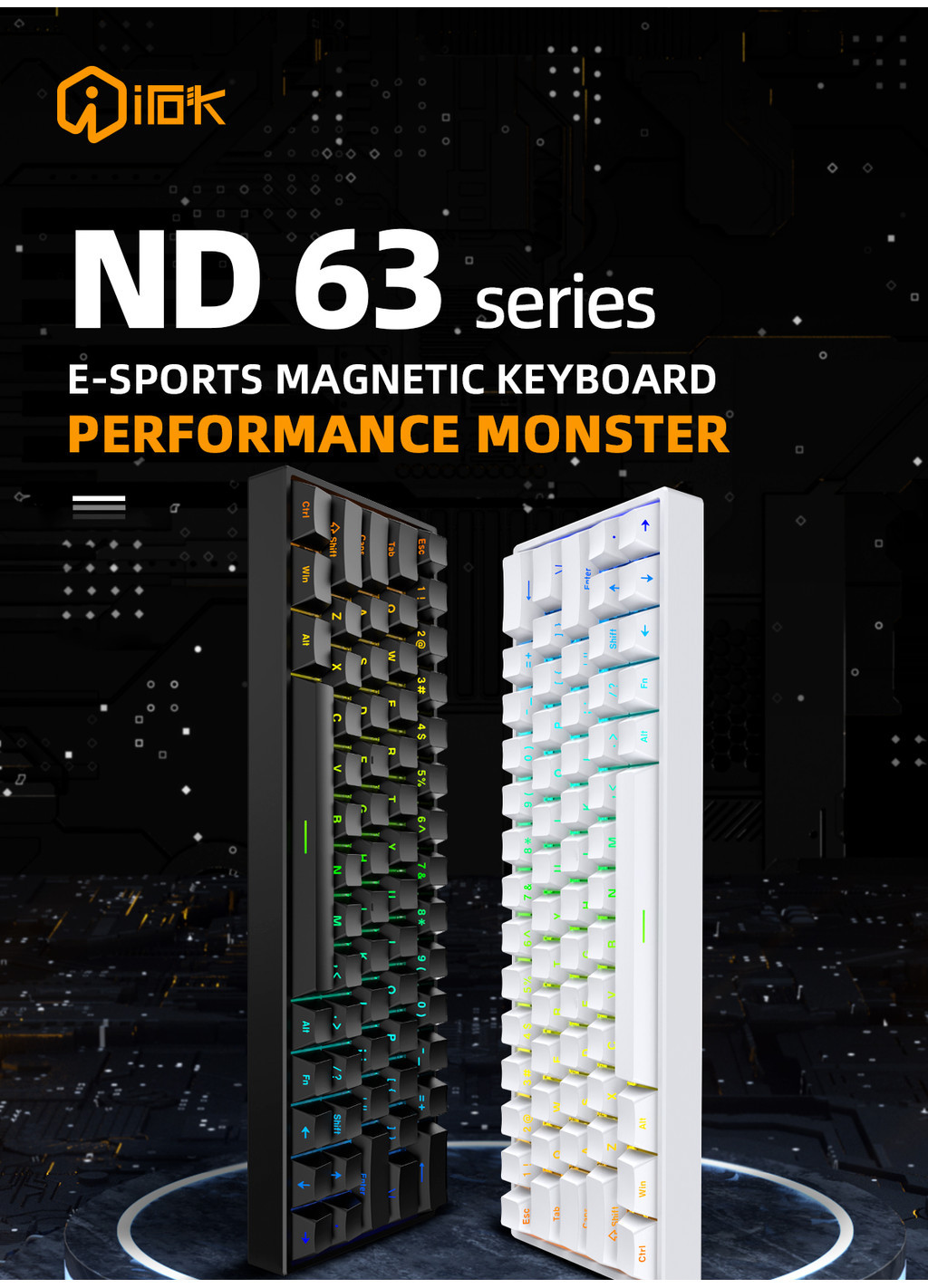 IROK ND63 Pro Magnetic Switch Mechanical Keyboard Rapid Trigg 8KHZ ...