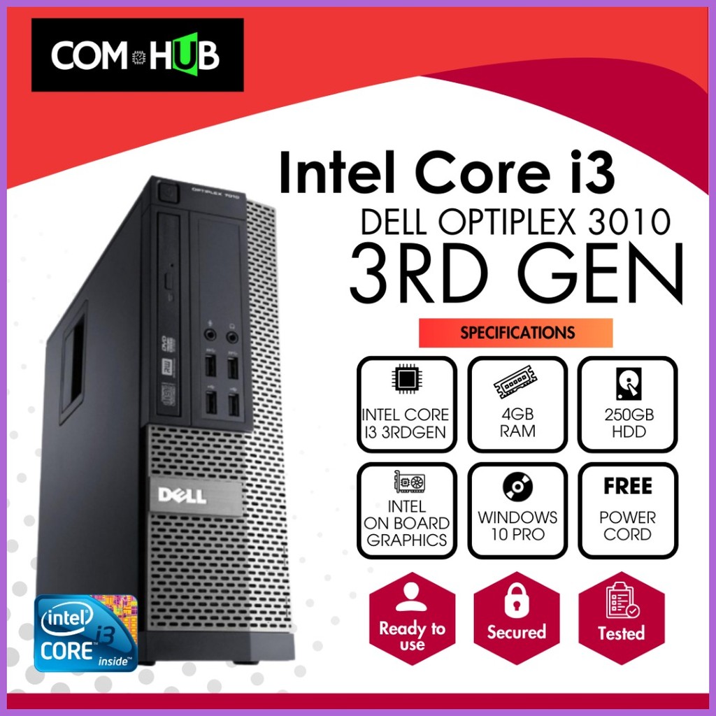 Com Hub PC | Dell Optiplex 3010 Intel Core i3 3rd Gen 4GB RAM DDR3 250GB HDD (Refurbished ...