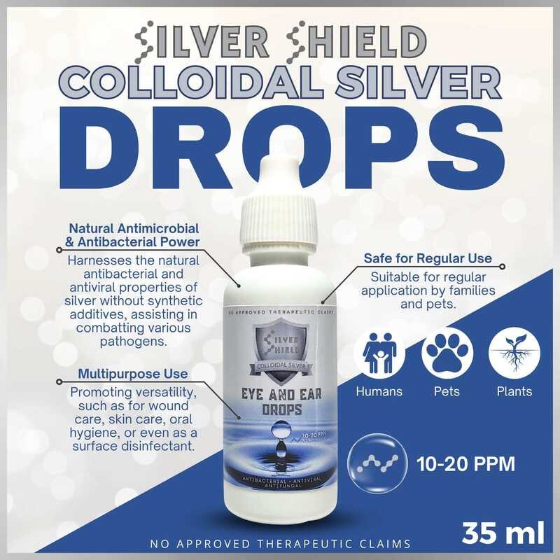 Ionic SILVER SHIELD Nano Colloidal Silver Eye and Ear Drops 35ml ...