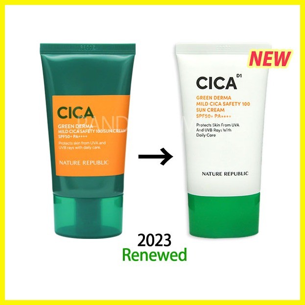NATURE REPUBLIC Green Derma Mild Cica Safety 100 Sun Cream SPF50+ PA ...