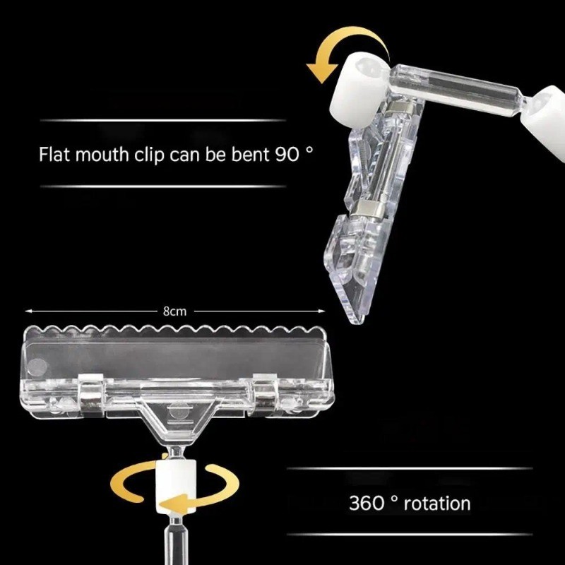 Transparent Plastic Advertising Clips Rotatable Holders Sign Display ...