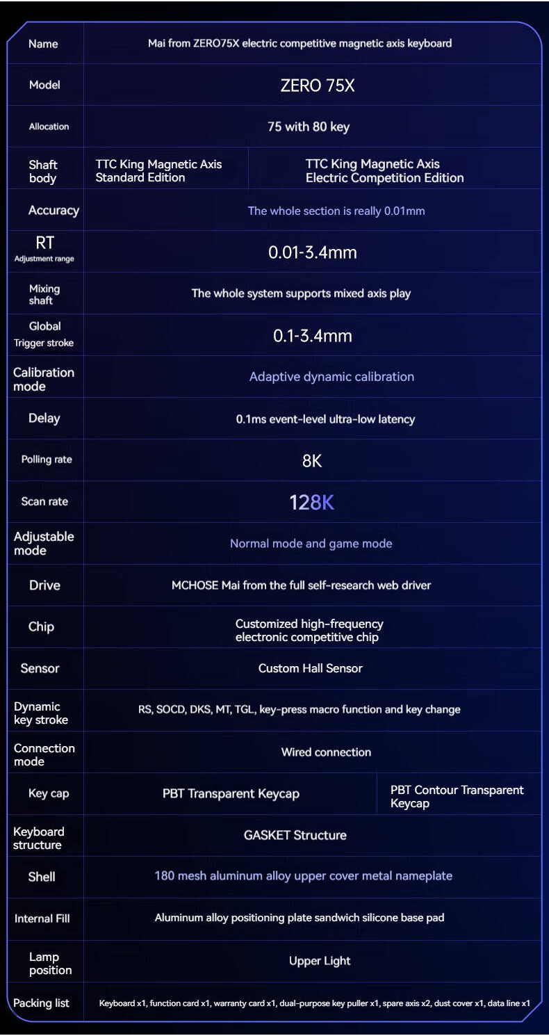 MCHOSE ZERO 75X Wired customized magnetic switch keyboard | Shopee Philippines