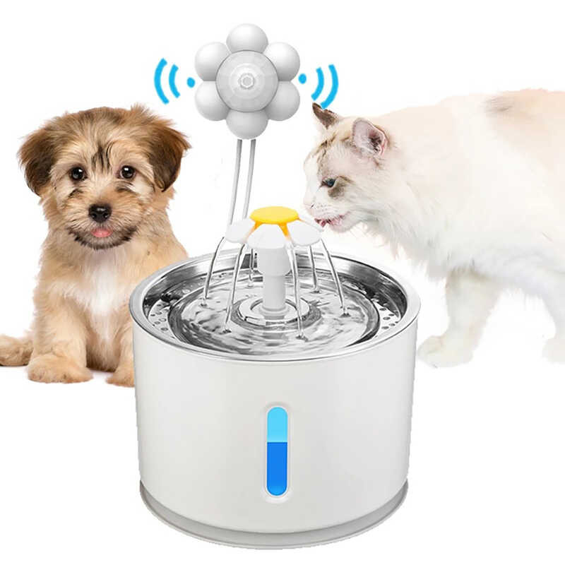 24 Automatic 3 Home Pet Water Dispenser Motion Sensor Filter Fountain ...