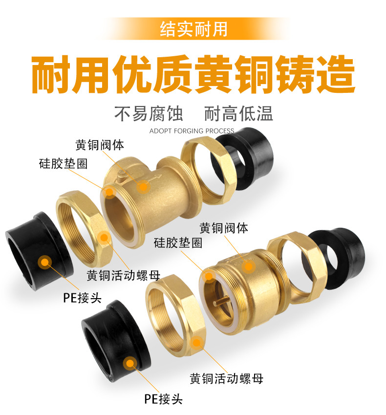 [.666.]water pipe check valve copper horizontal vertical double live ...