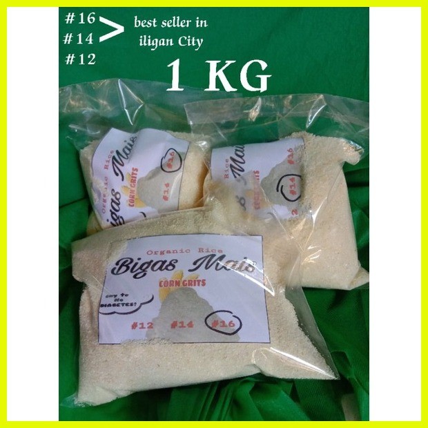 1KG - #12, #14, & #16 Premium Corn Grits Bigas Mais White Corn Rice 1KG ...