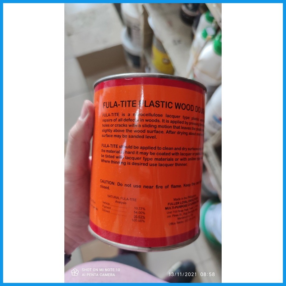 Fulatite Plastic Wood Lacquer Type Masilya Wood Repair 1/4Ltr , 1/2Ltr ...