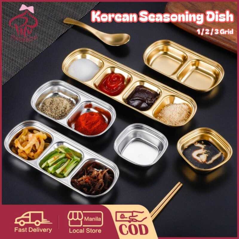 Samgyupsal Saucer Korean Stainless Sauce Dish Seasoning Dipping ...