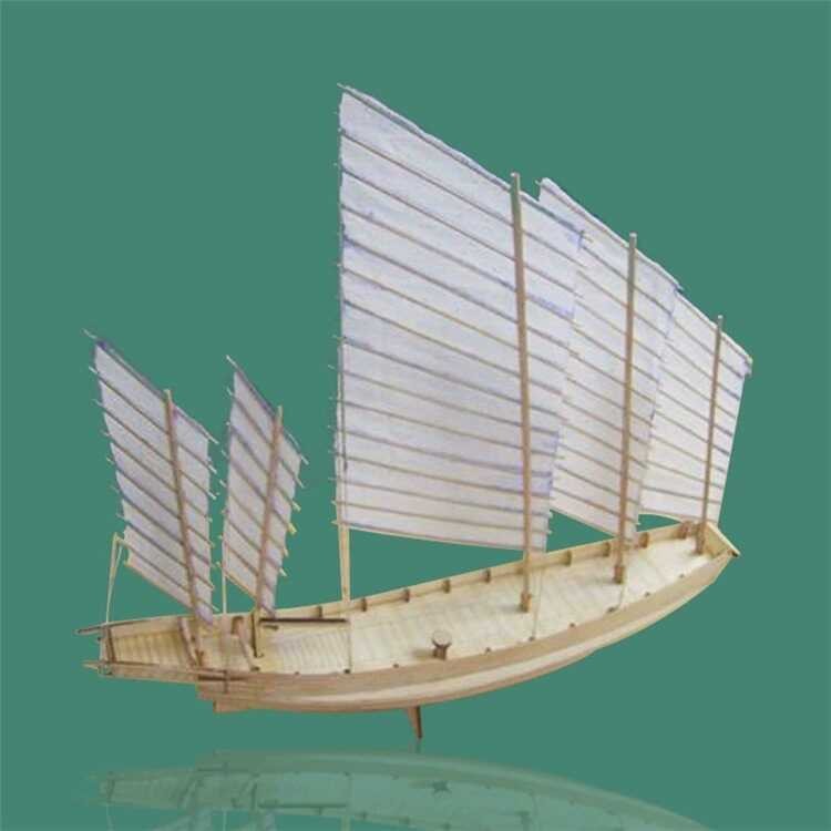 79 Sand Boat Simulation Wooden Kit 1/80 DIY Assembly Chinese Ancient ...