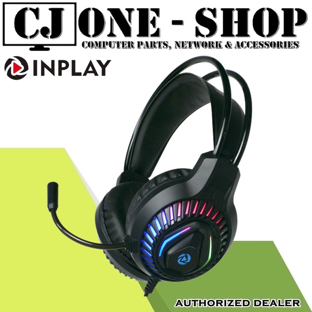INPLAY H20 Gaming Headset RGB Light Noise Cancellation Wired Headphone ...