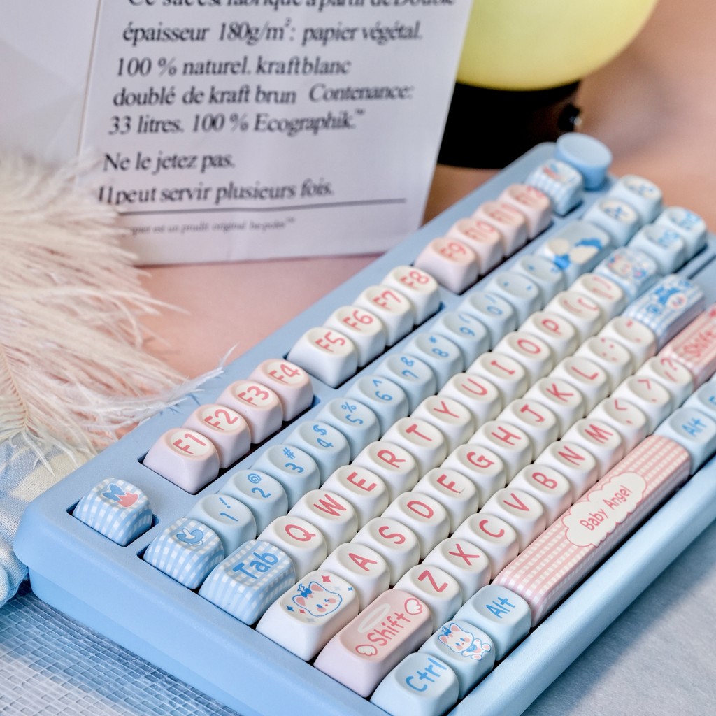 PBT Keycap MOA Baby Angel Mechanical Keyboard 5-sided Dye Sublimation ...