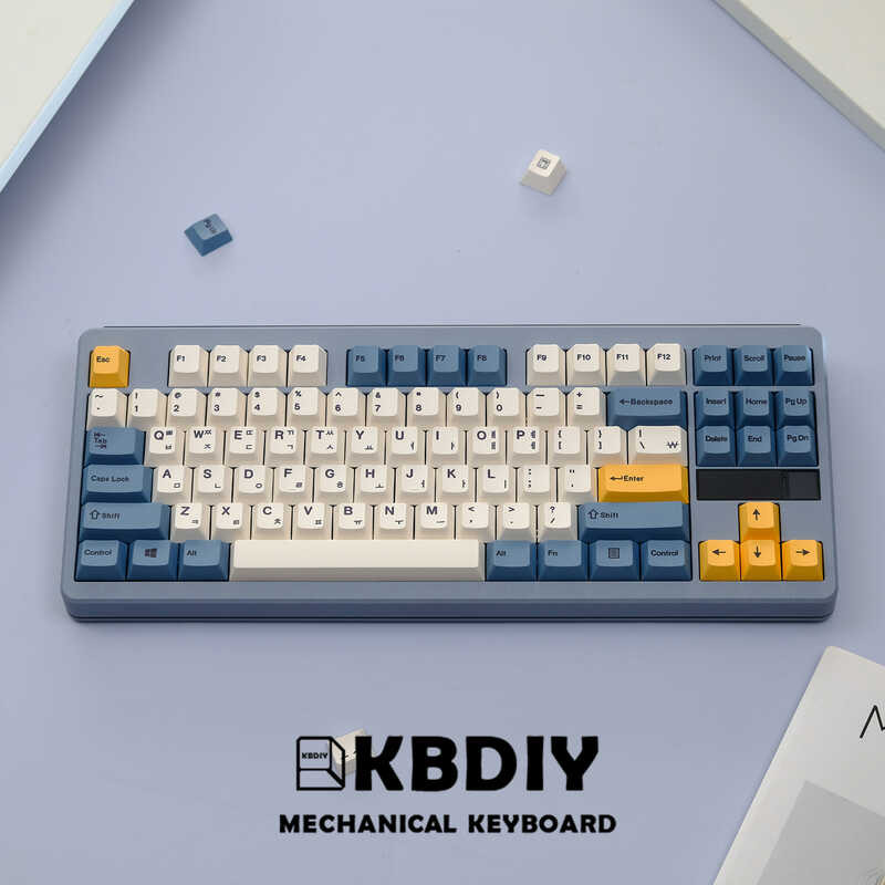 145 KBDiy Keys/Set PBT Apricot Yellow Keycap Korean Cherry Profile ...