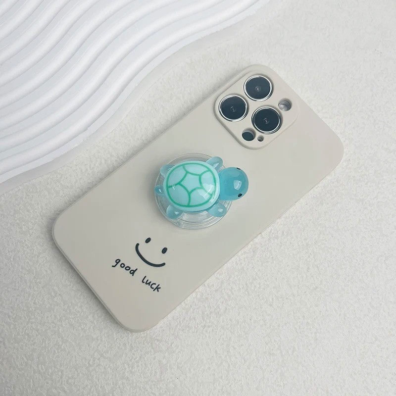 Cartoon Cute Luminous Colored Turtle Phone Holder Griptok Finger Ring ...