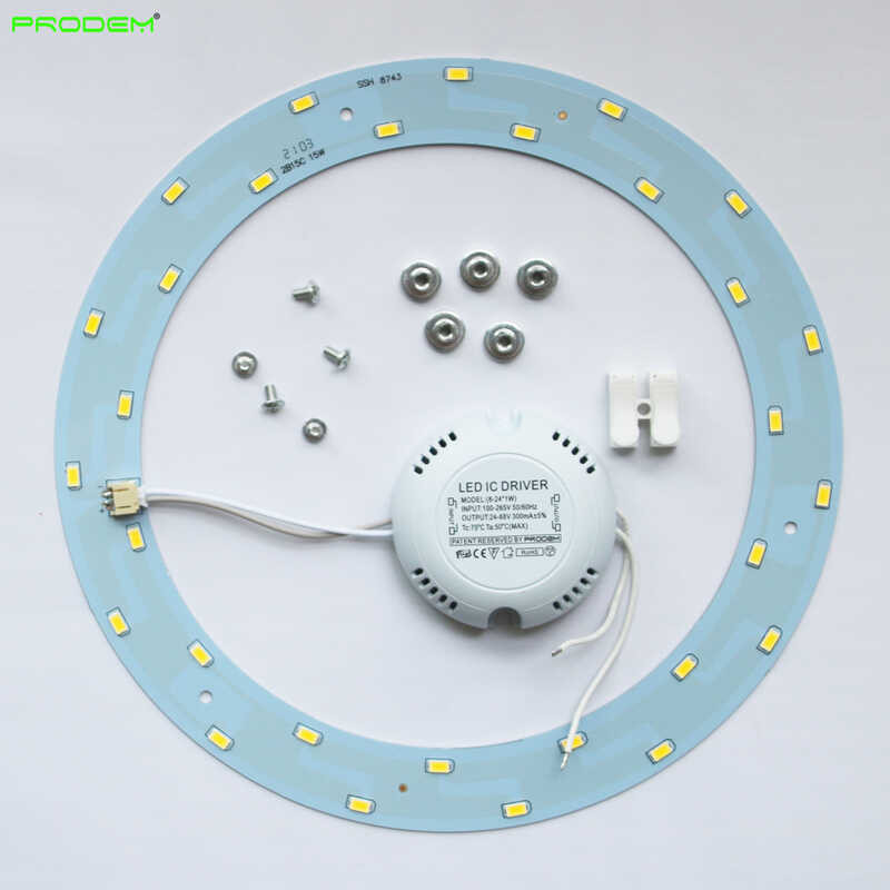 DIY Install 2 PA 15W LED Ring Board Replace Circular Tube PCB Round ...