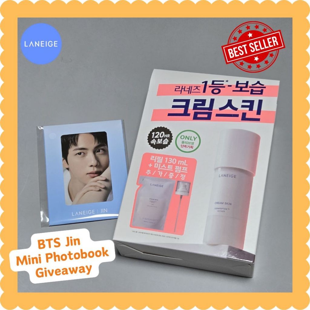 (+BTS Jin Mini Photobook) [LANEIGE] Cream Skin 170mL + 130ml refill + mist pump | Shopee Philippines