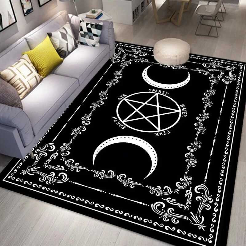 Sun Witch Moon Pentagram Carpet Altar for Living Room Gothic Decor Sofa ...