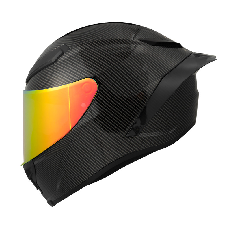 New Arrived Carbon Fiber Black With Gold Visor Full Face Motorcycle Big ...