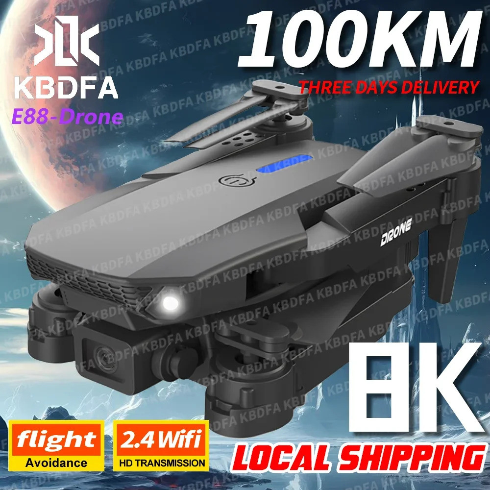 92 KBDFA 3 2024 New E88 Pro WIFI FPV Drone Wide Angle HD 4K Camera Height Hold RC Foldable ...