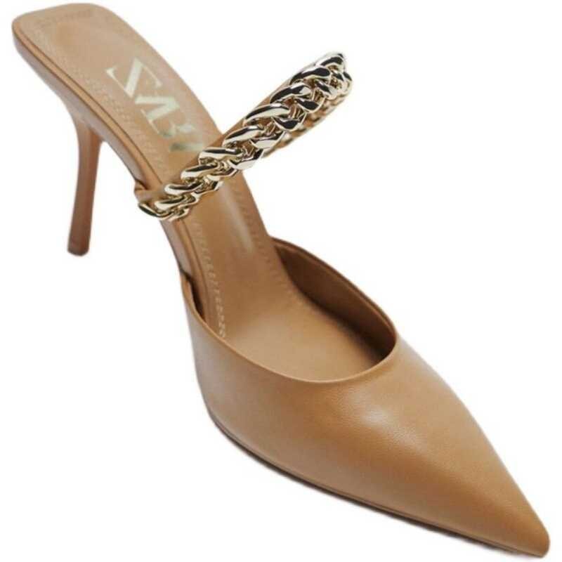 2B New Metal Chain Shoes With Half Drag Written Soft Skin Feeling, Slim ...