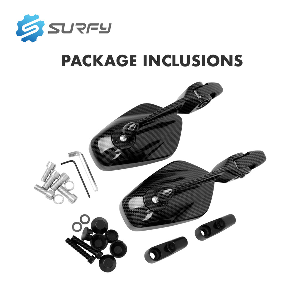 Street King Side Mirror v2 Anti-Glare Blue Lens Clear Lens Carbon Fiber ...