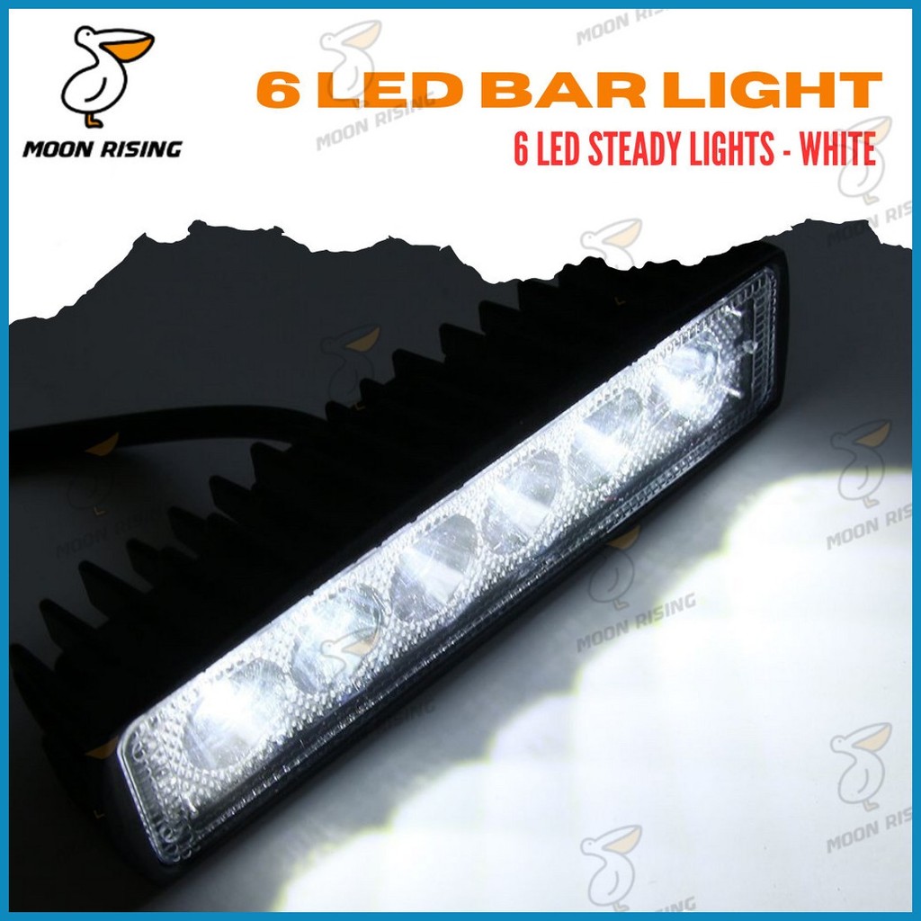 6 LED BAR LIGHT MOTORCYCLE HEADLIGHT [MOON RISING] | Shopee Philippines
