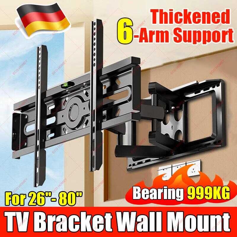 TV BRACKET 6 Arms Mount 26-80 Inch Screen For Swivel Tilt Retractable ...