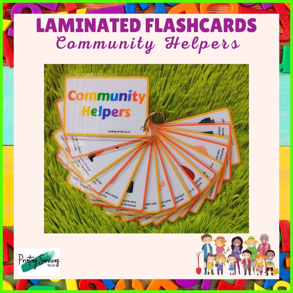 COMMUNITY HELPERS FLASHCARD (Laminated - 250 microns, makapal) | Shopee ...