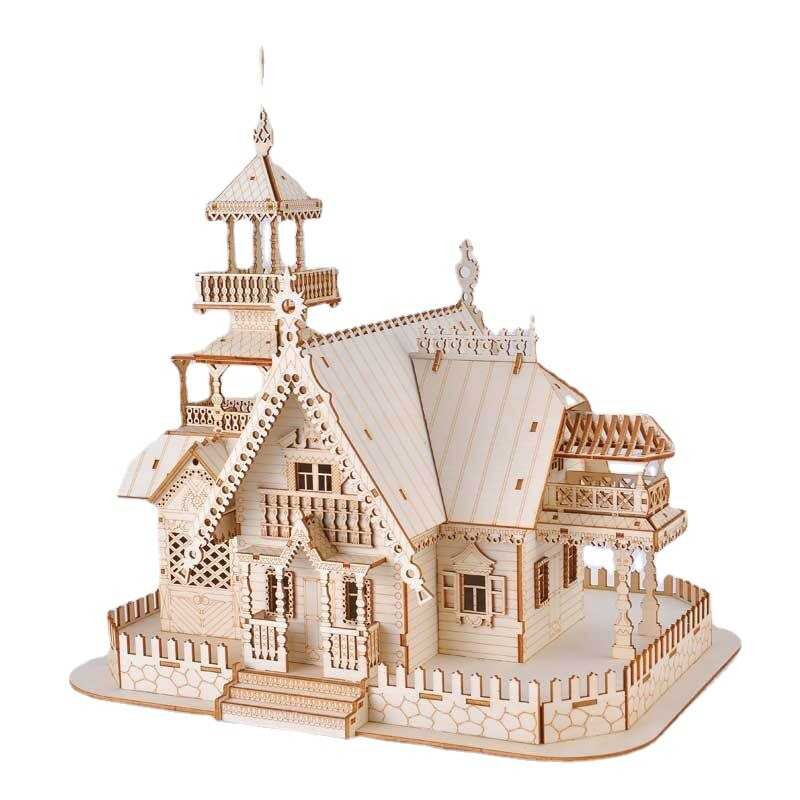 38C JG Meihua Villa Wooden 3D Jigsaw Panel Children's Toy Handmade DIY ...