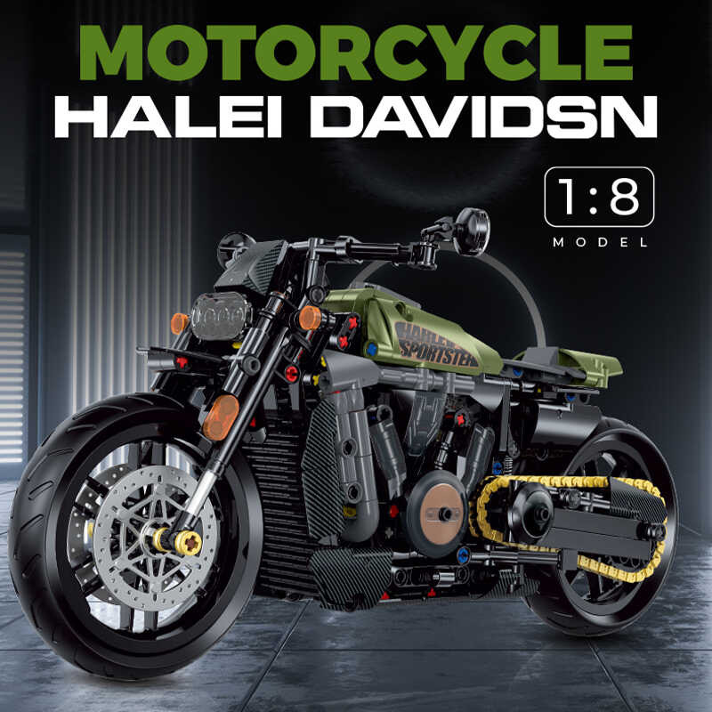 Motorcycle Technical Building Blocks Bricks Harleys Motorbike ...