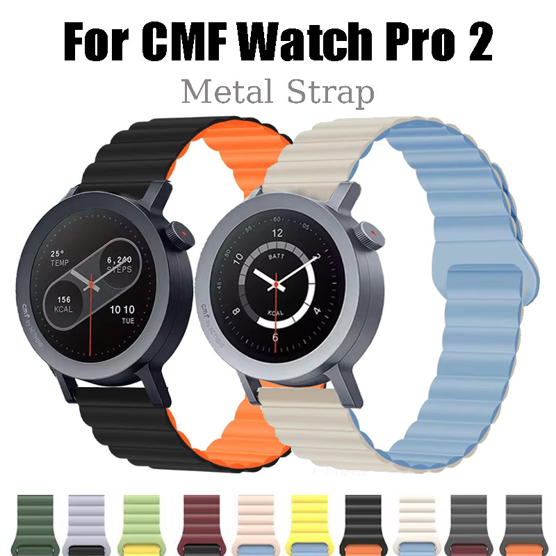 Magnetic Silicone Strap For CMF Watch Pro 2 Soft Silicone Wrist Strap ...