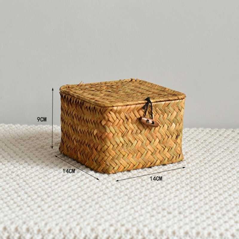 Lid New Wicker Shelf Baskets Rattan Weaving Rectangular Wardrobe ...