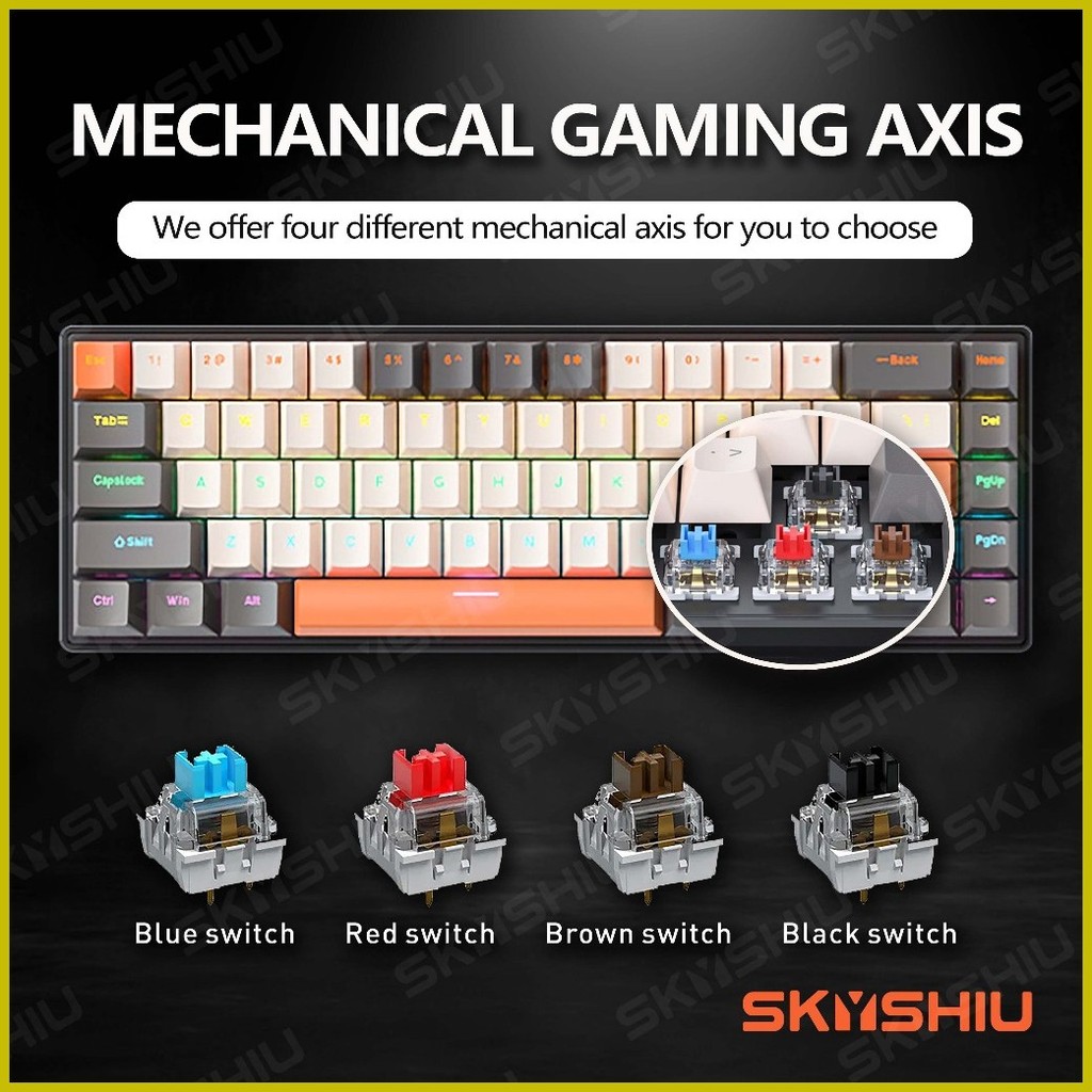 SKYSHIU SK-68 Mechanical Keyboard 68 Keys Mechanical Keyboard Hot ...