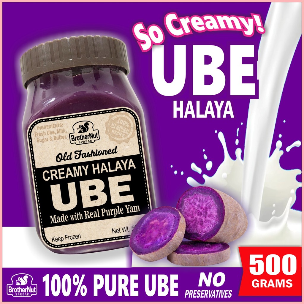 BrotherNut PURE UBE HALAYA Jam 500 grams All Natural Purple Yam Spread ...