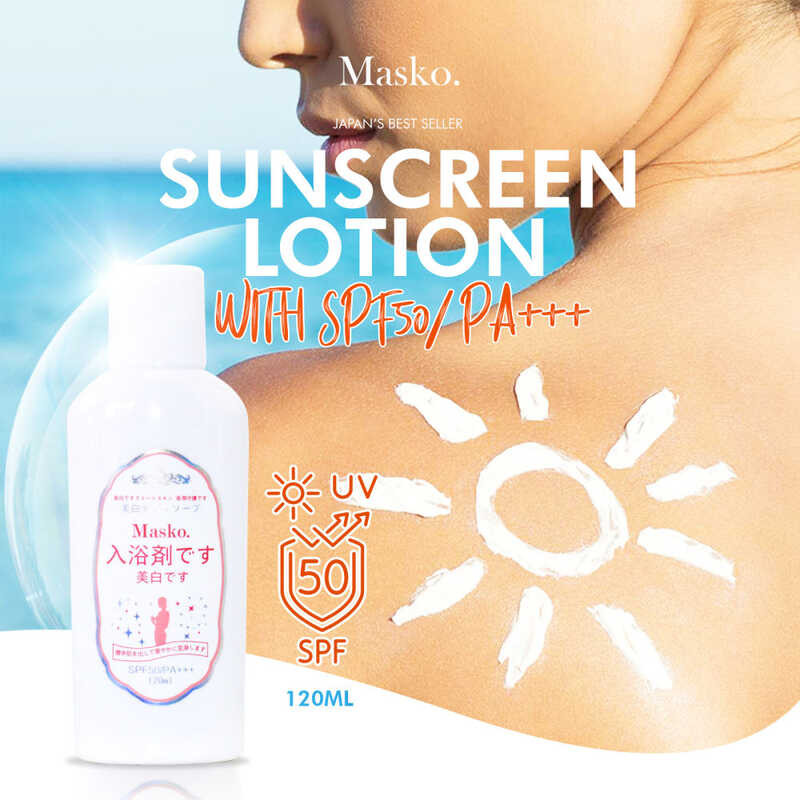 Masko. Sunscreen Lotion with Whitening and Spf 50 Sunblock Waterproof ...