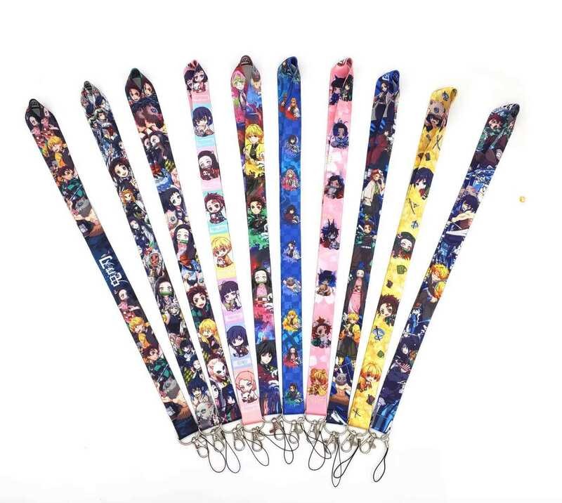 Demon Slayer Cloth Lanyard, Anime Demon Slayer Lanyard, Cartoon Demon ...