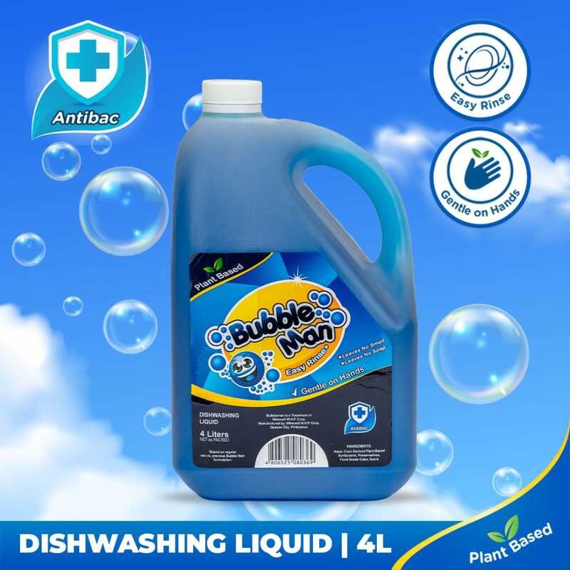 Bubble Man Dishwashing Liquid 4 Liters X Plant Based - DWL Antibac ...