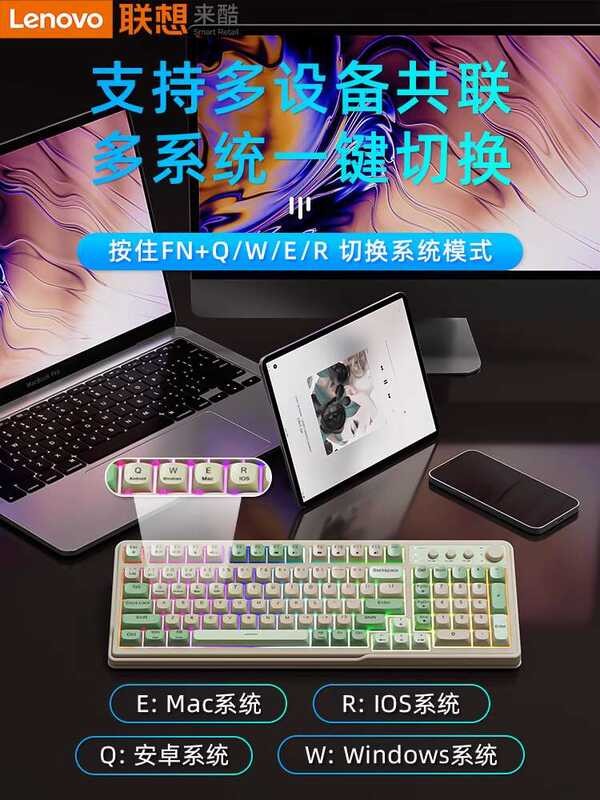 Lenovo Cool Wireless Keyboard And Mouse Set With Mechanical Touch ...