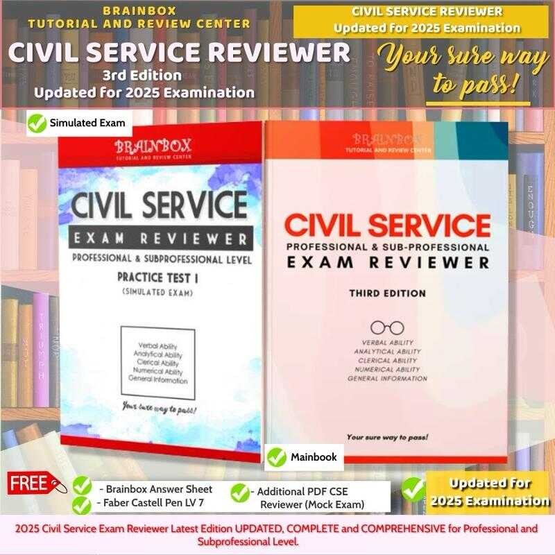 Brainbox Civil Service Exam Reviewer (Mainbook and Simulated Exam ...