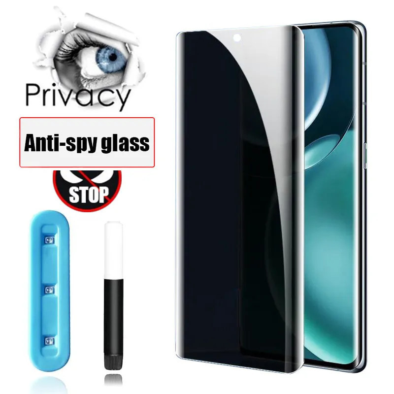 Anti-Spy UV Glue Tempered Glass For Tecno Camon 40 30S 30 Pro Spark 20 ...