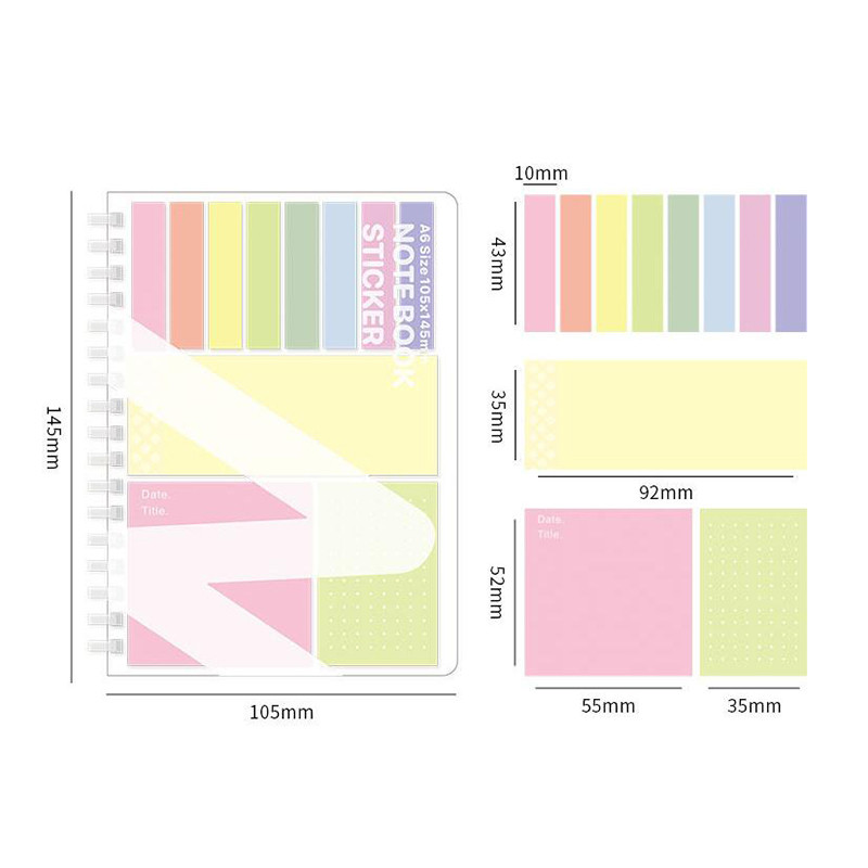60 Sheets A6 Notebook Plastic Spiral-Bound PVC Transparent Cover with ...
