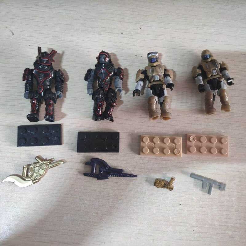 Mega Construx 4Pcs HALO Bloks ODST Squad Ambush VS Brutes Captain Minor ...