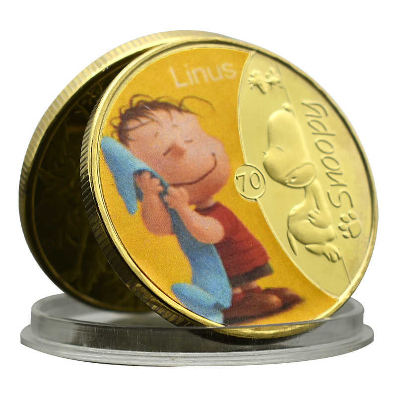 Classic American Comic Character Snoopy, Gold Plated Colored ...