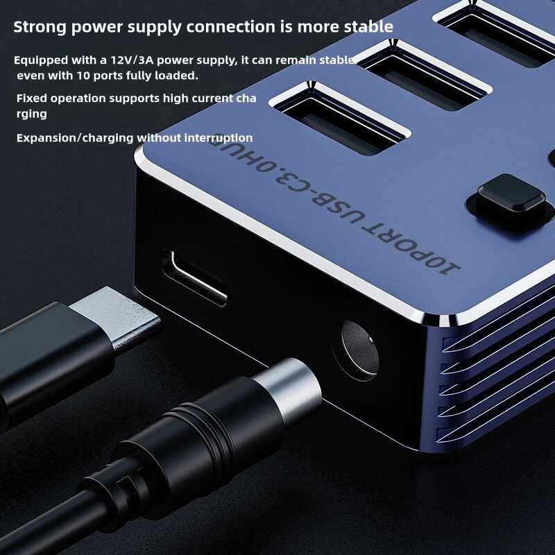 HUB Multi 3.0 7/10 Ports Portable Er Speed 5Gbps Multiple USB Port ...