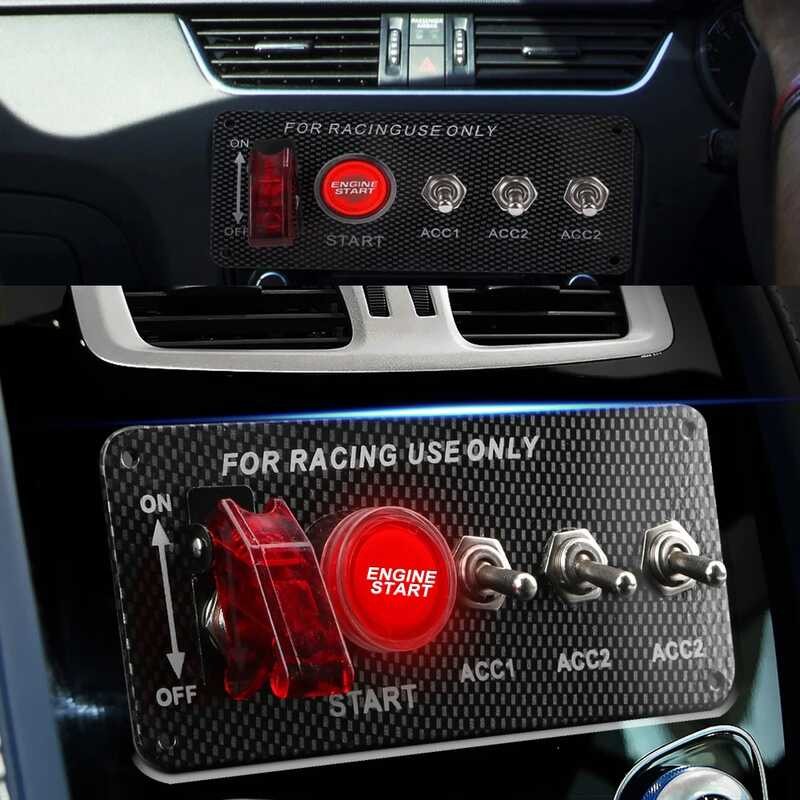 LY Universal LED Toggle Ignition Switch Panel Engine Start Push Button ...