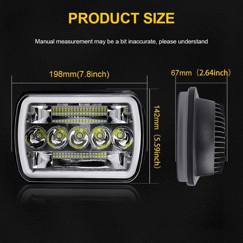 Jeep Headlights 24V 12V 5x7 LED Car Headlight Jeepney Accessories ...