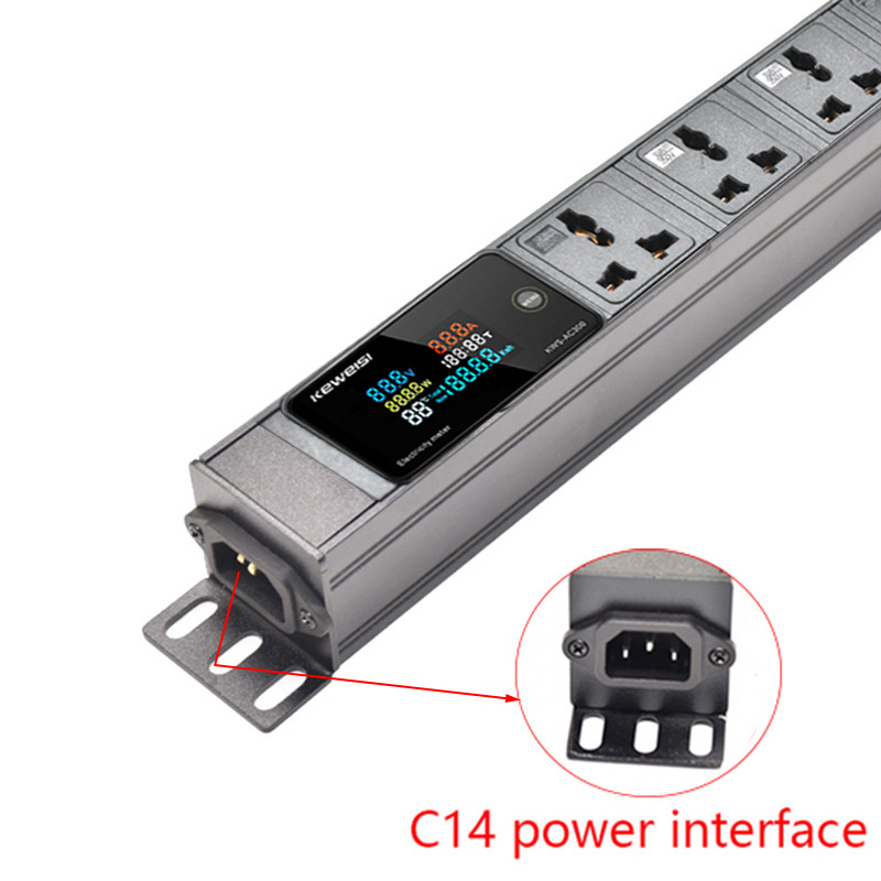 C14 input power distribution unit PDU power strip universal hole socket , 2-13 positions without ...
