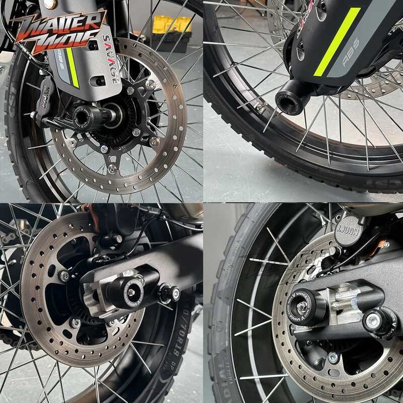 450 MT Motorcycle Front Wheel Axle Sliders Rear Swingarm Spindle Spool ...