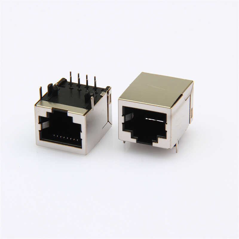 RJ45 network connector 8P8c female socket with shielded and unlit 90 ...