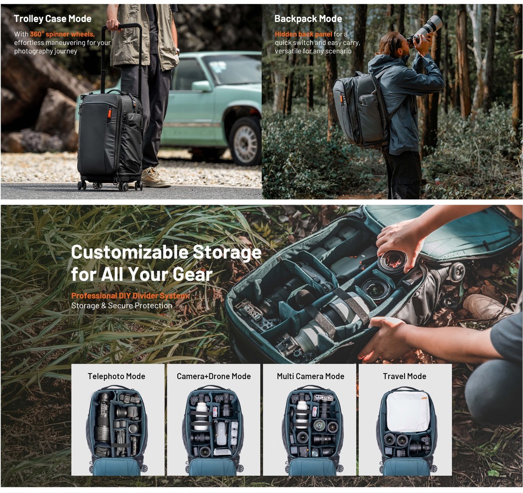 PGYTECH Roller Camera Backpack -- Dual Mode Flexibility Digital ...