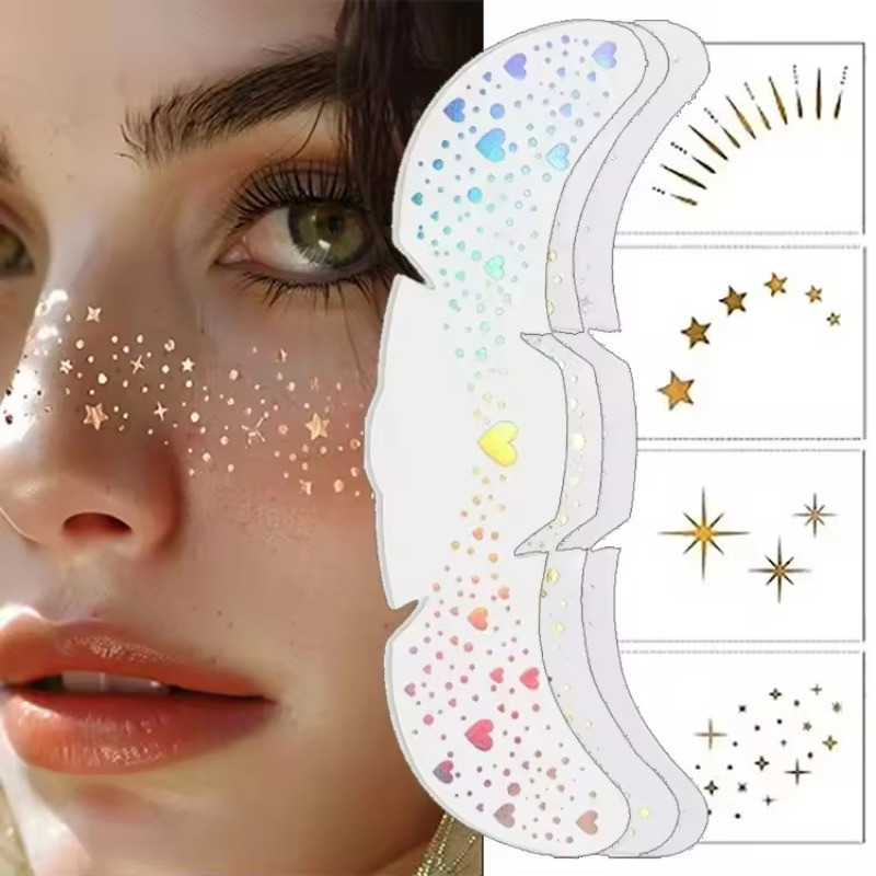 Glitter Freckles Face Tattoos Stickers - Stardust Speckle Makeup Patch ...